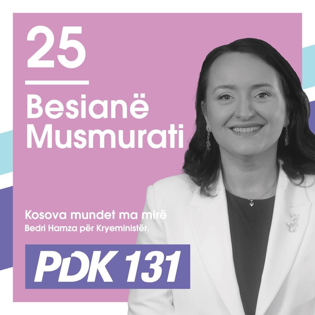 Besianë Musmurati vlersohet lartë nga analistët në listën e PDK-së ...