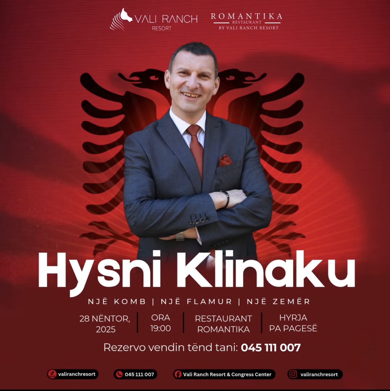 Një Komb, Një Flamur – Mbrëmje Festive në Vali Ranch Resort &Congress ...