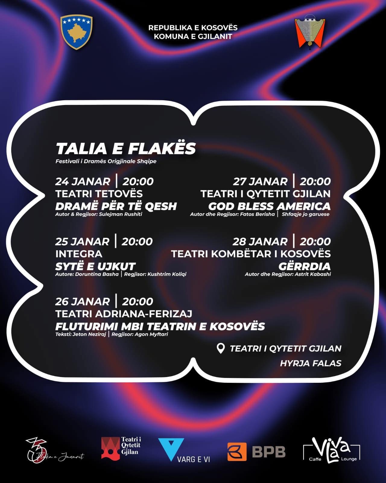 Të shtunën fillon festivali i dramës origjinale shqipe “Talia e Flakës ...